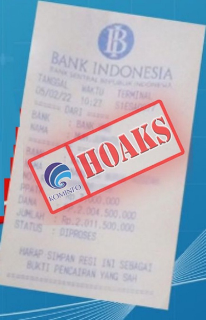 [HOAKS] Bukti Transaksi Dana Rp2 Miliar dari Bank Indonesia | Infohoax ...