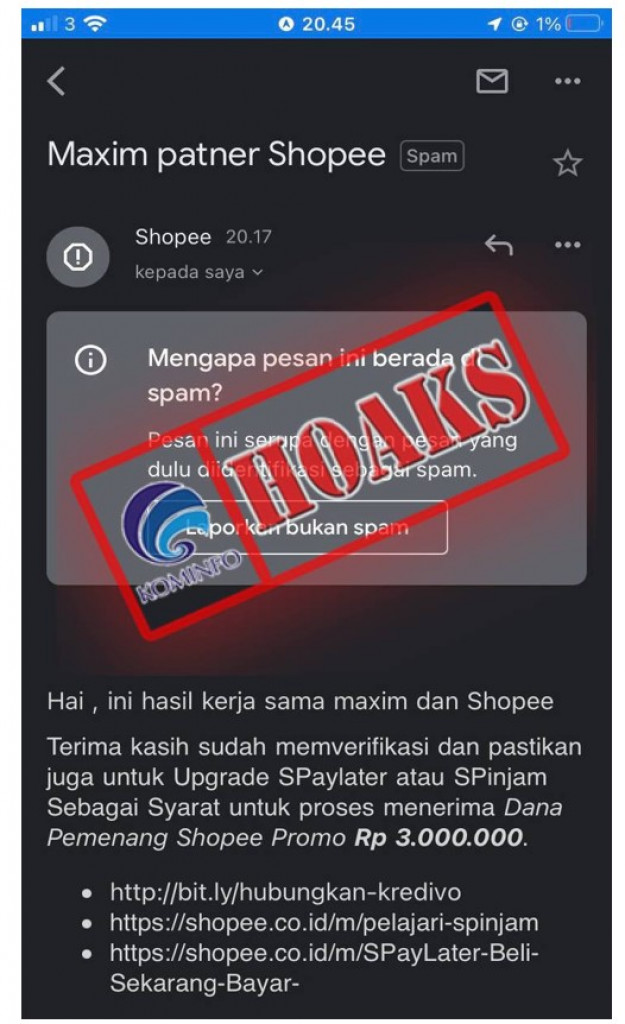 [HOAKS] Program Kerja Sama Shopee dan Maxim | Infohoax Badung