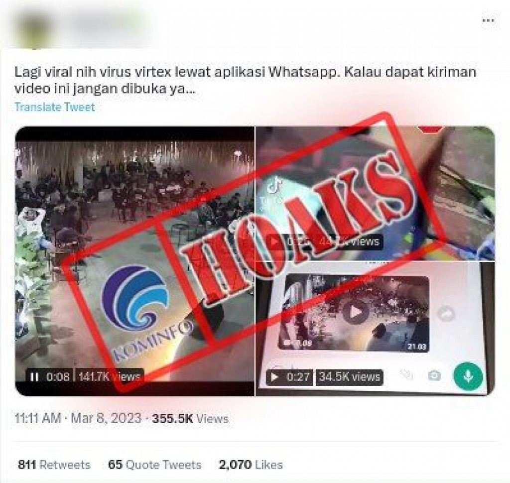 [HOAKS] Video Virus Virtex Dikirim Melalui WhatsApp | Infohoax Badung